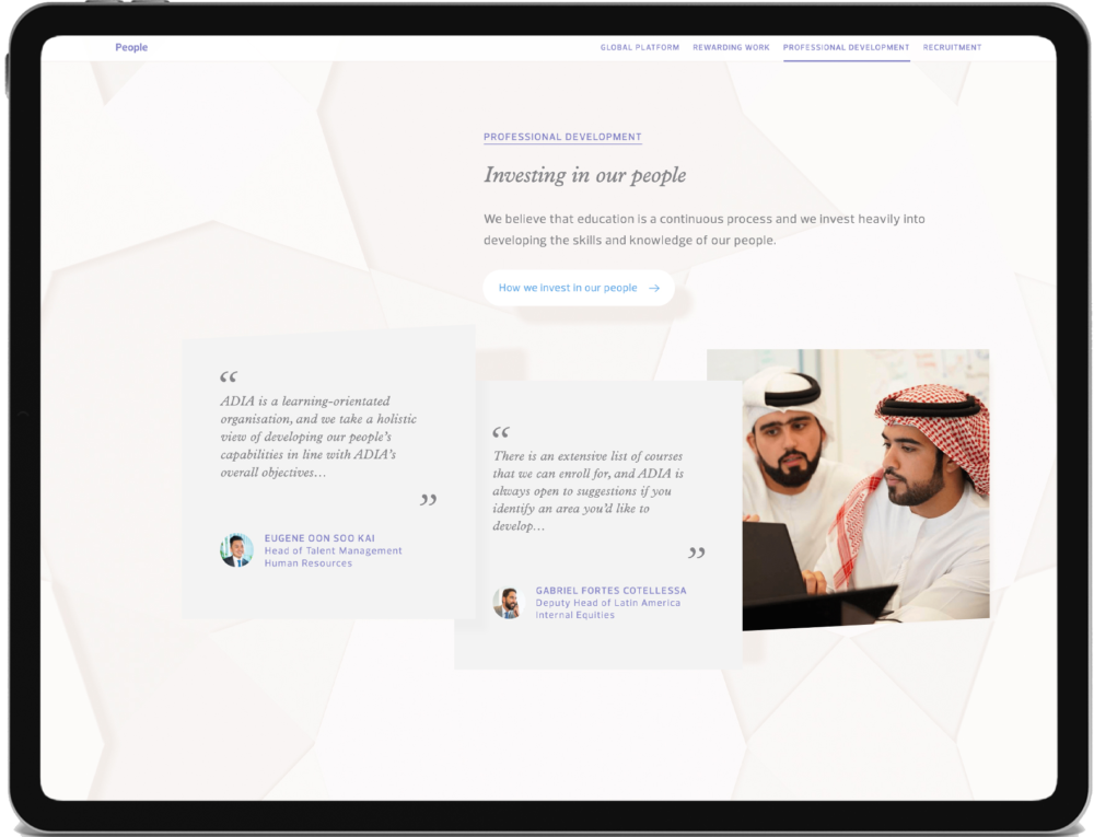 Website Design for the Abu Dhabi Investment Authority | S1T2